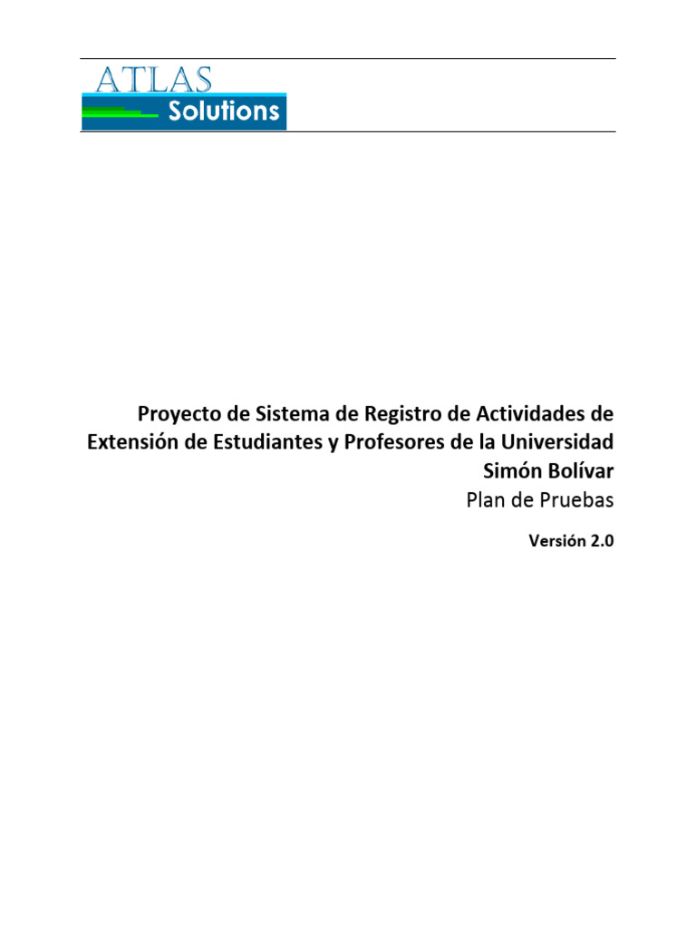 Plan de Pruebas | PDF