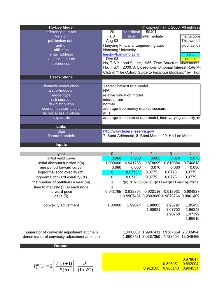 53Ho-Lee Model V3 | PDF