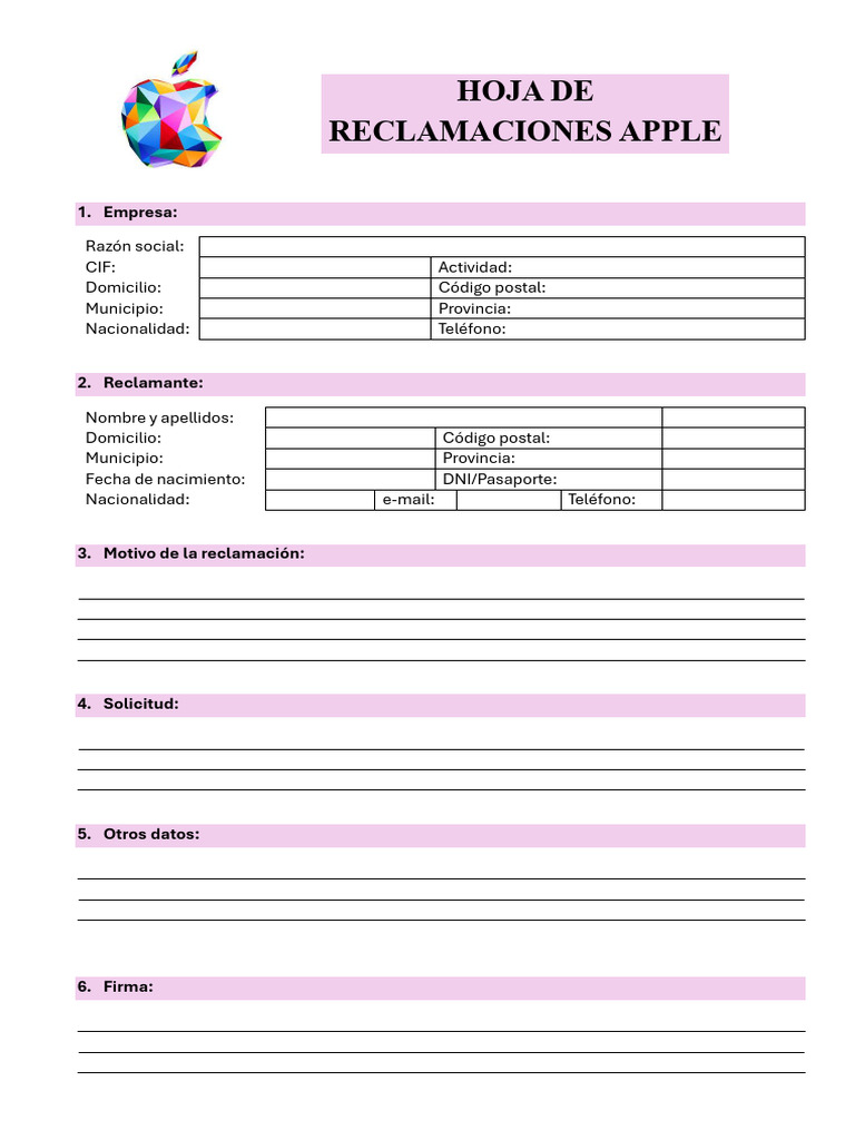 Hoja de reclamaciones | PDF