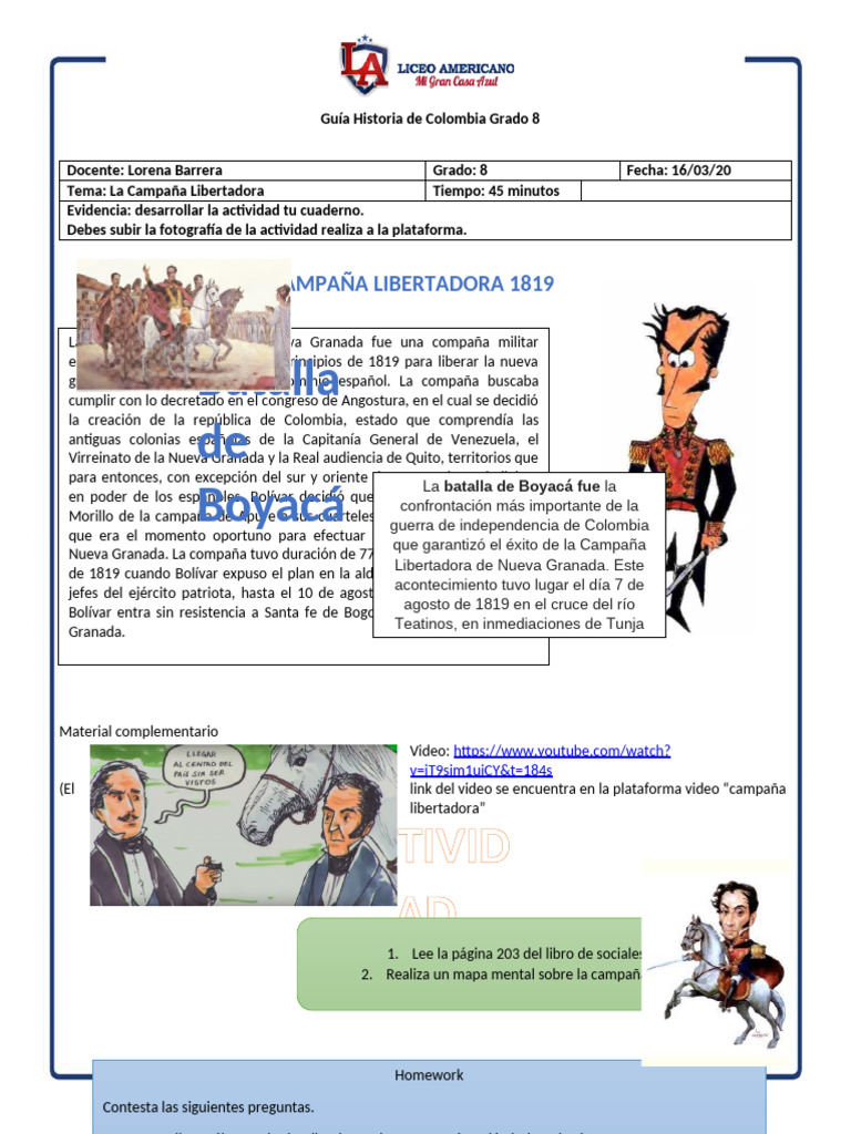 Demo Historia de Colombia 8 Lunes 16 Marzo Ultima | PDF