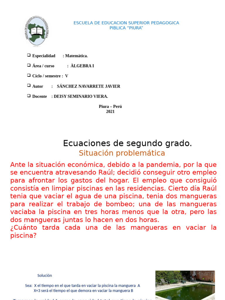 algebra ecuaciones de segundo grado | PDF