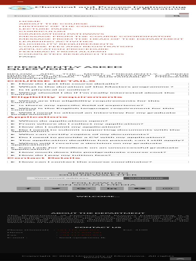 Frequently Asked Questions University of Moratuwa | PDF