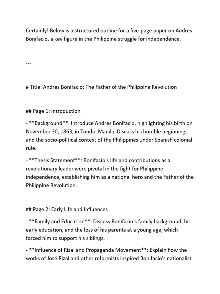 Andres Bonifacio: Life and Legacy | PDF | Philippines
