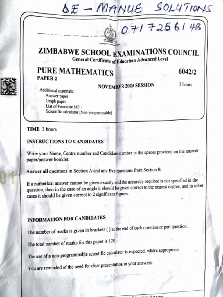 N2023 - P2 - Pure - Maths | PDF