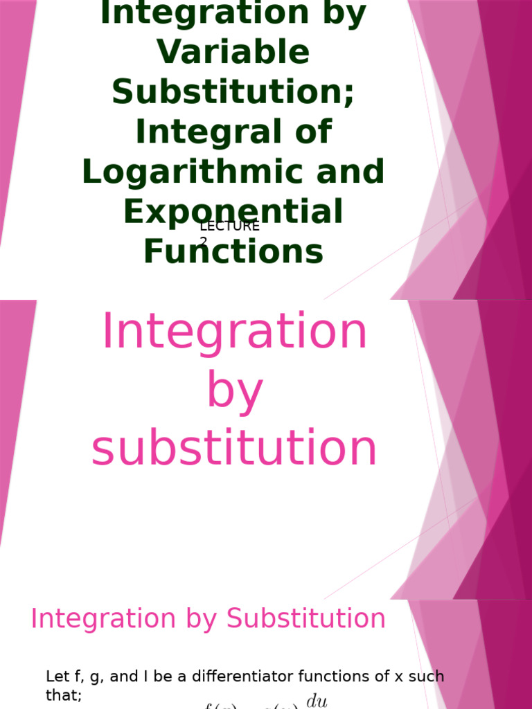 Lecture 2 - Variable Substitution Integral of Logarithmic and ...
