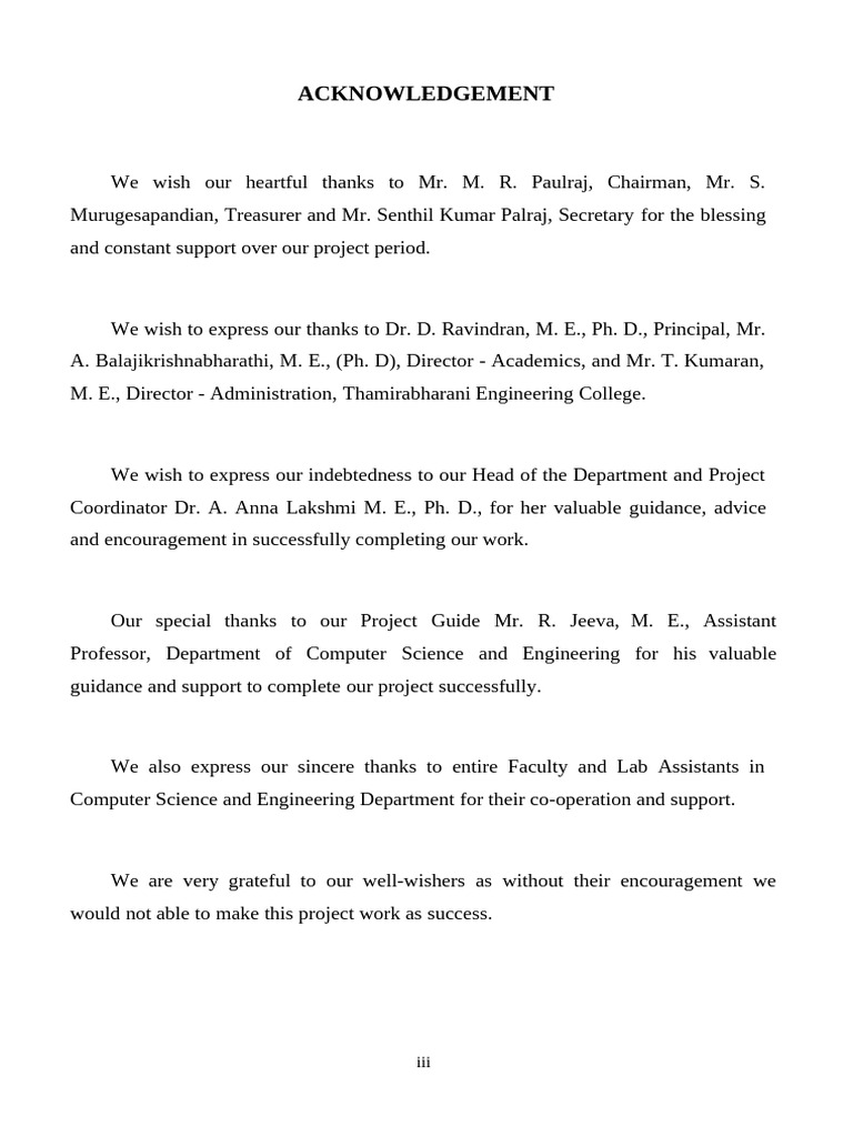 Final Final Acknowledgement | PDF