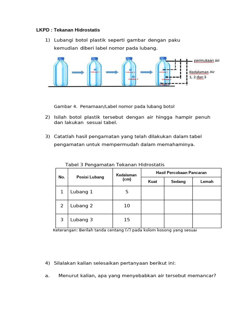 Lkpd. Tekanan Hidrostatis | PDF