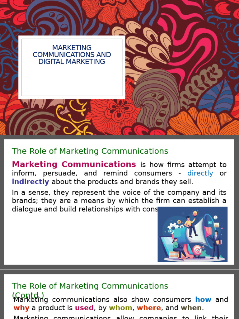 T A CH 9 Communication and CB and MM - Lecture 6 - Marketing Communications and Digital ...
