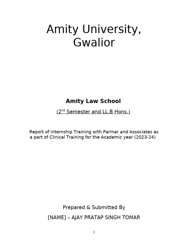 Final Report Format- Internship | PDF