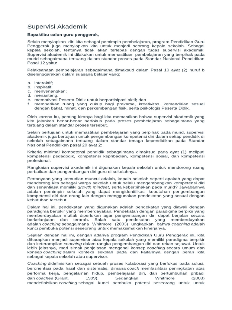 Supervisi Akademik | PDF