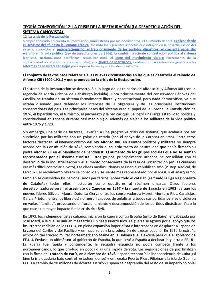 Teoría - Composición - 12 - Crisis - Restauración 2 | PDF