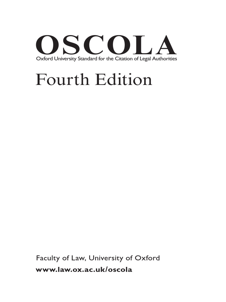 Oscola 4th Edition | PDF