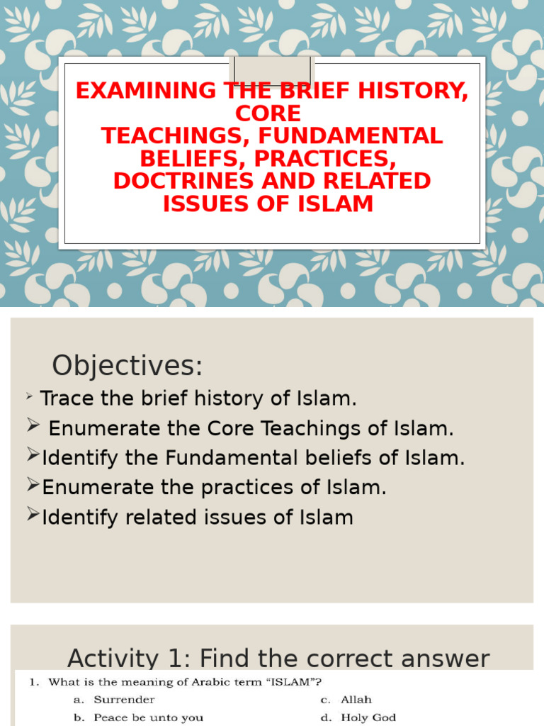 Examining The Brief History Core of ISLAM | PDF