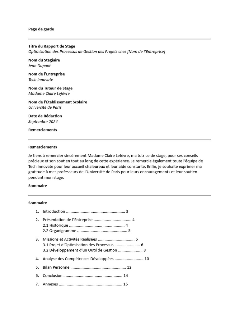 Exemple Rapport | PDF