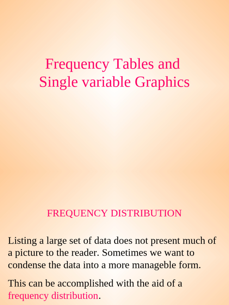 Frequency Tables Single Variable Graphics | PDF