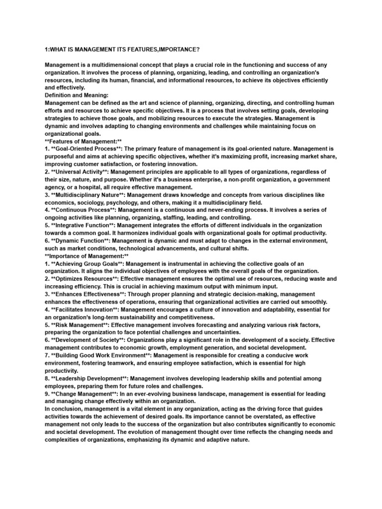 Management Concept | PDF