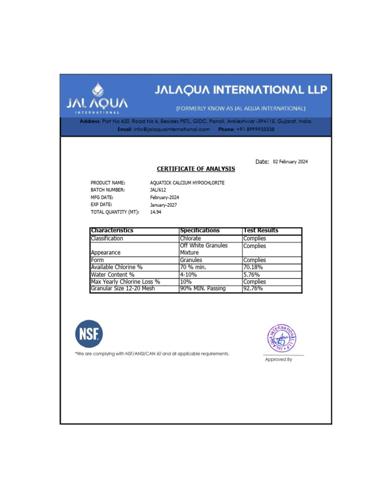 5 Certificate of Analysis | PDF