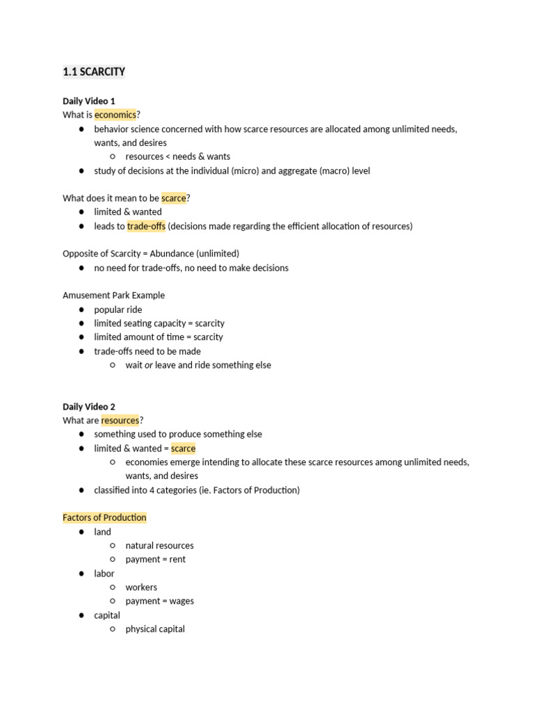 AP MACRO 1.1 Notes | PDF