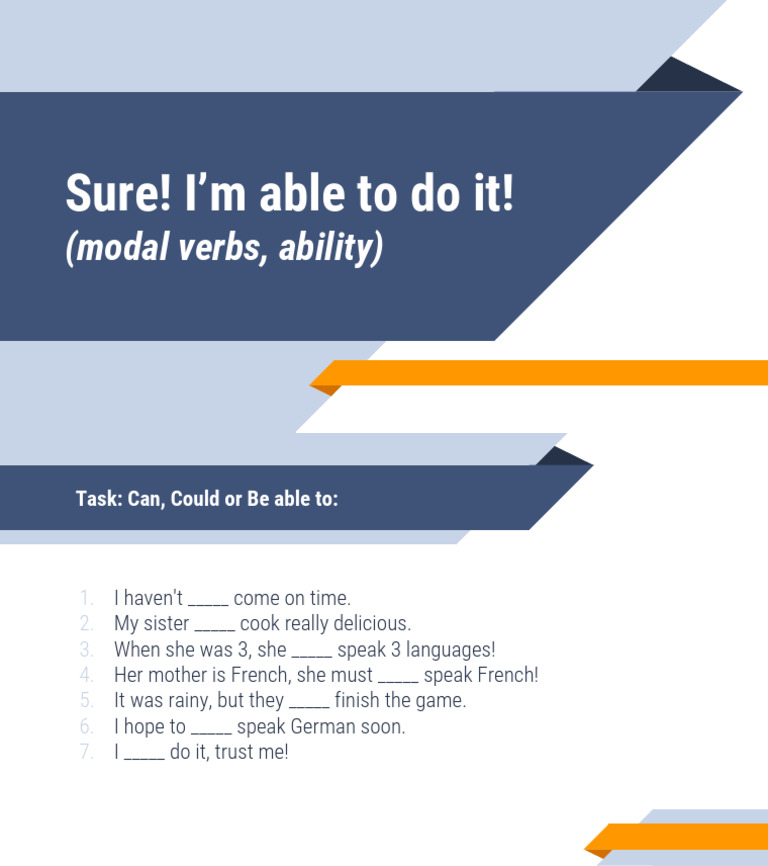 13.1 99 - Modals - Ability - EXC | PDF