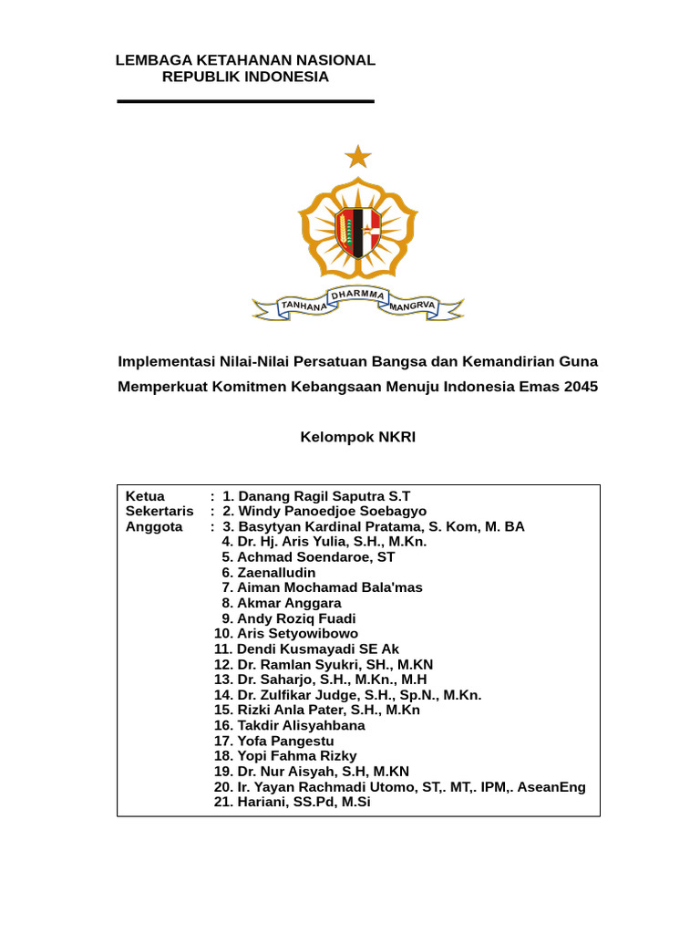 Essai Basyt - Implementasi Persatuan Bangsa Dan Kemandirian Guna ...