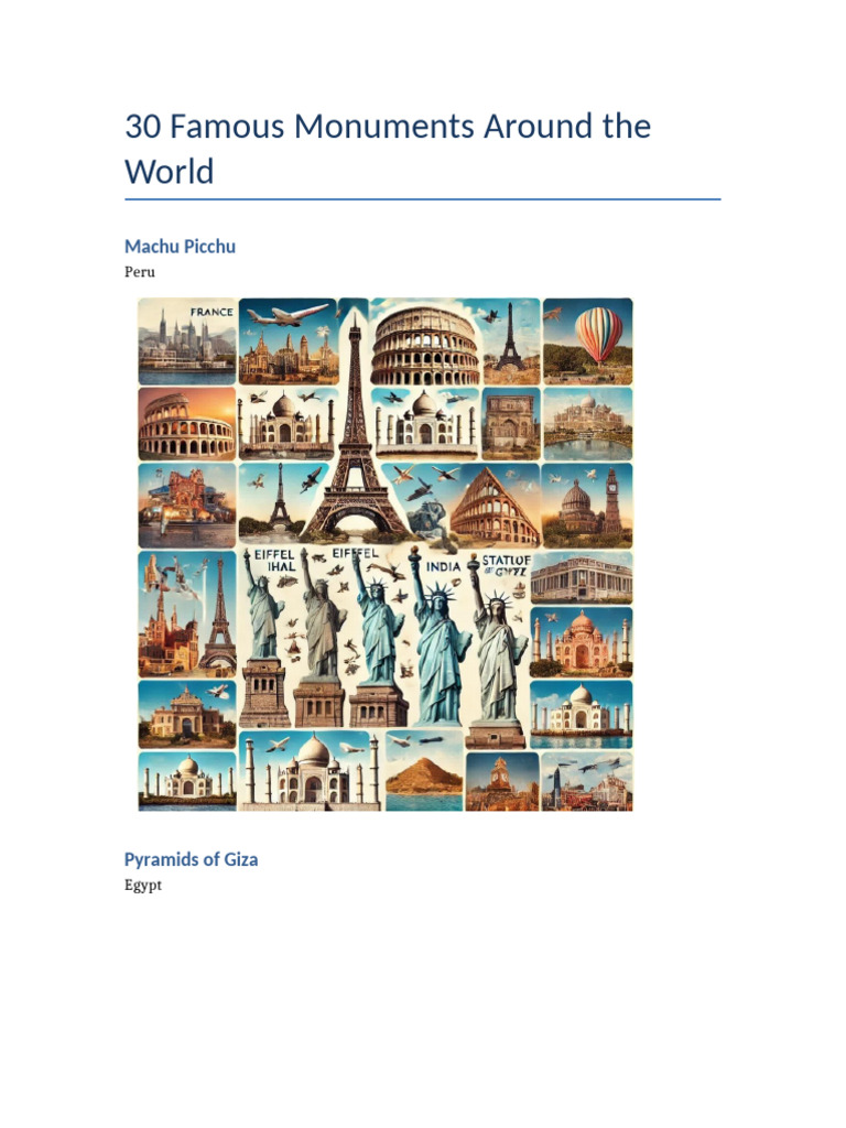 30 Famous Monuments With Images | PDF