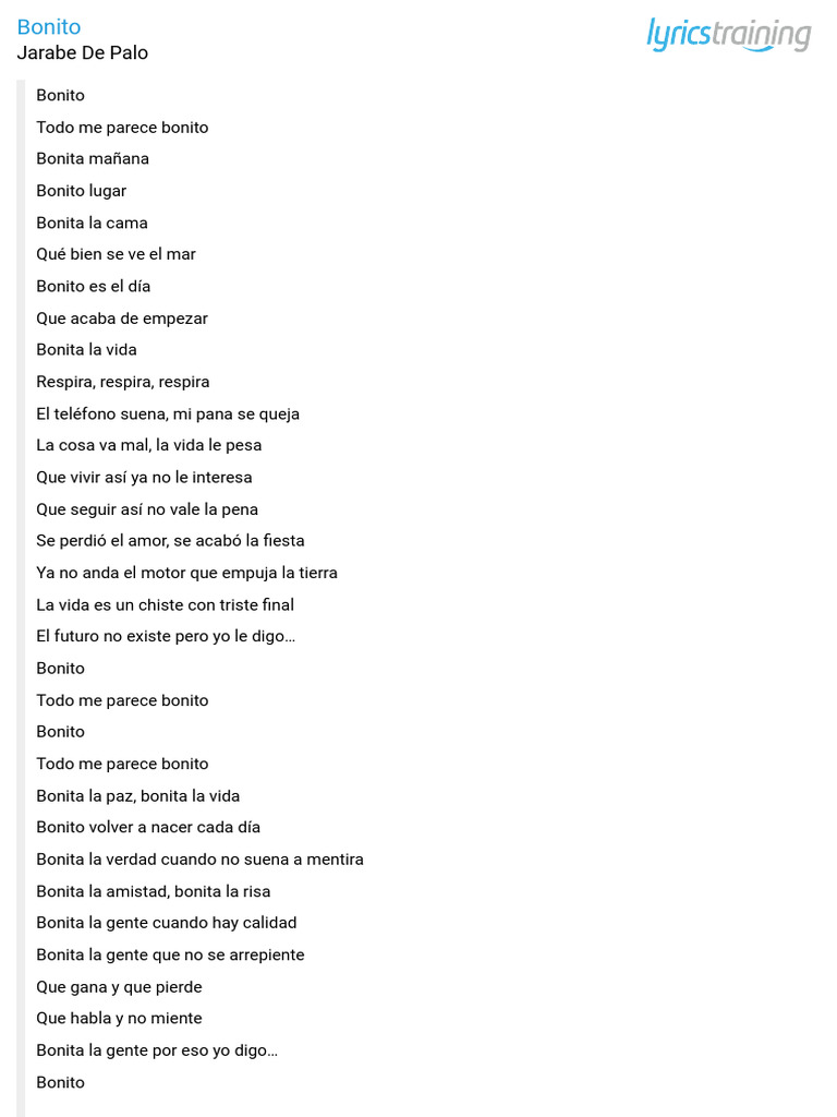 Jarabe de Palo - Bonito | PDF