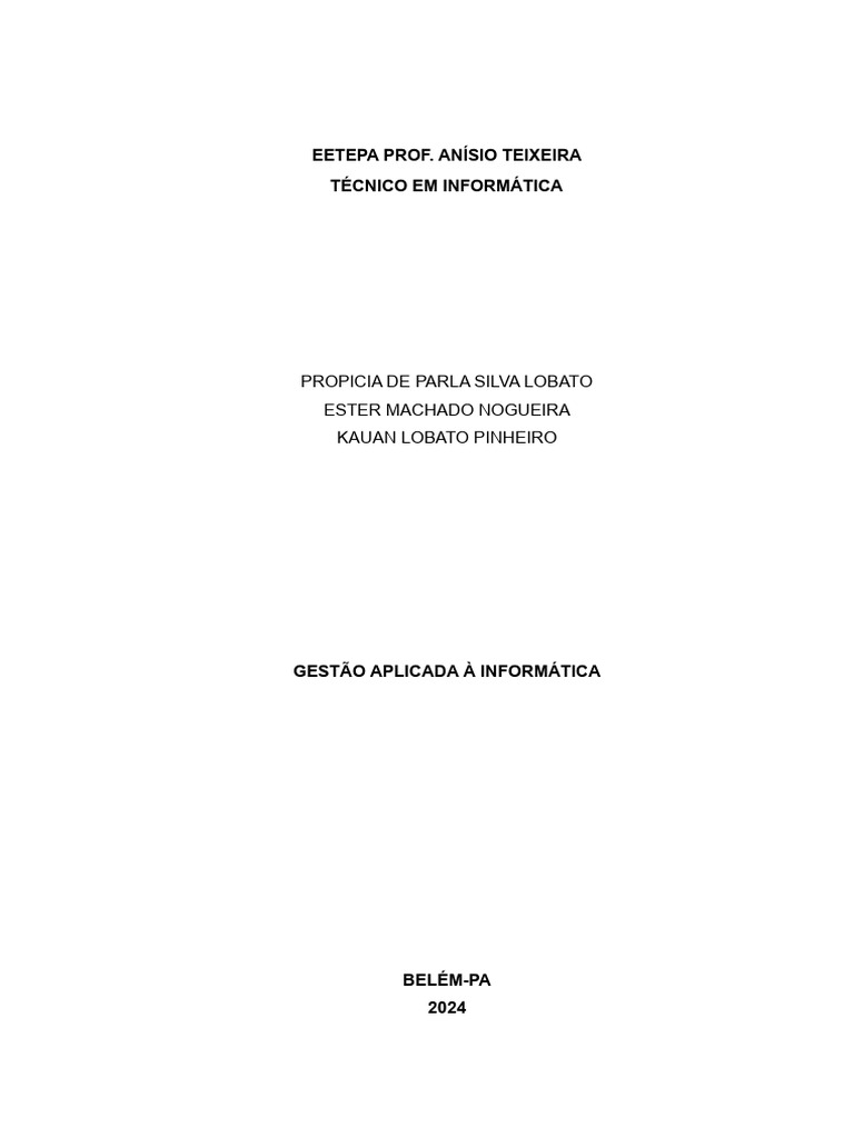 Gestão Plicada A Informatica2 | PDF