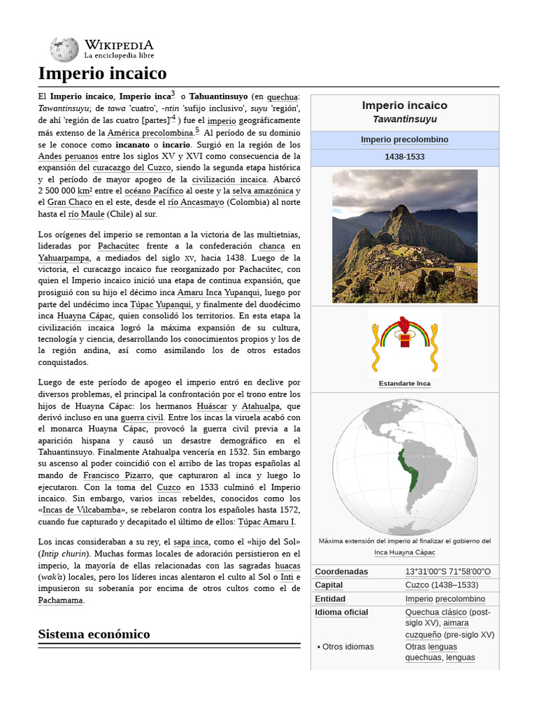 Imperio Incaico | PDF