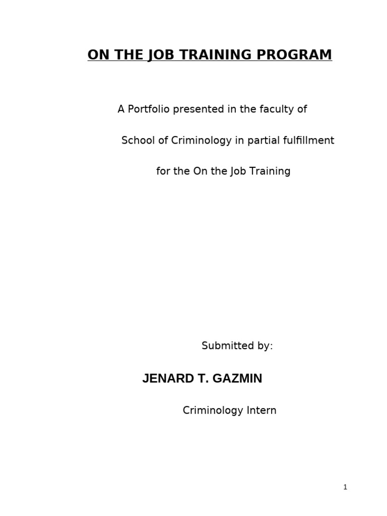 Ojt Format Gazmindoc. | PDF