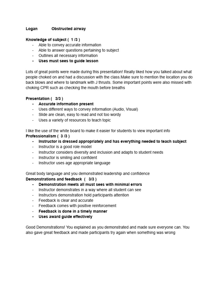 Presentaion Evaluation Sheet | PDF