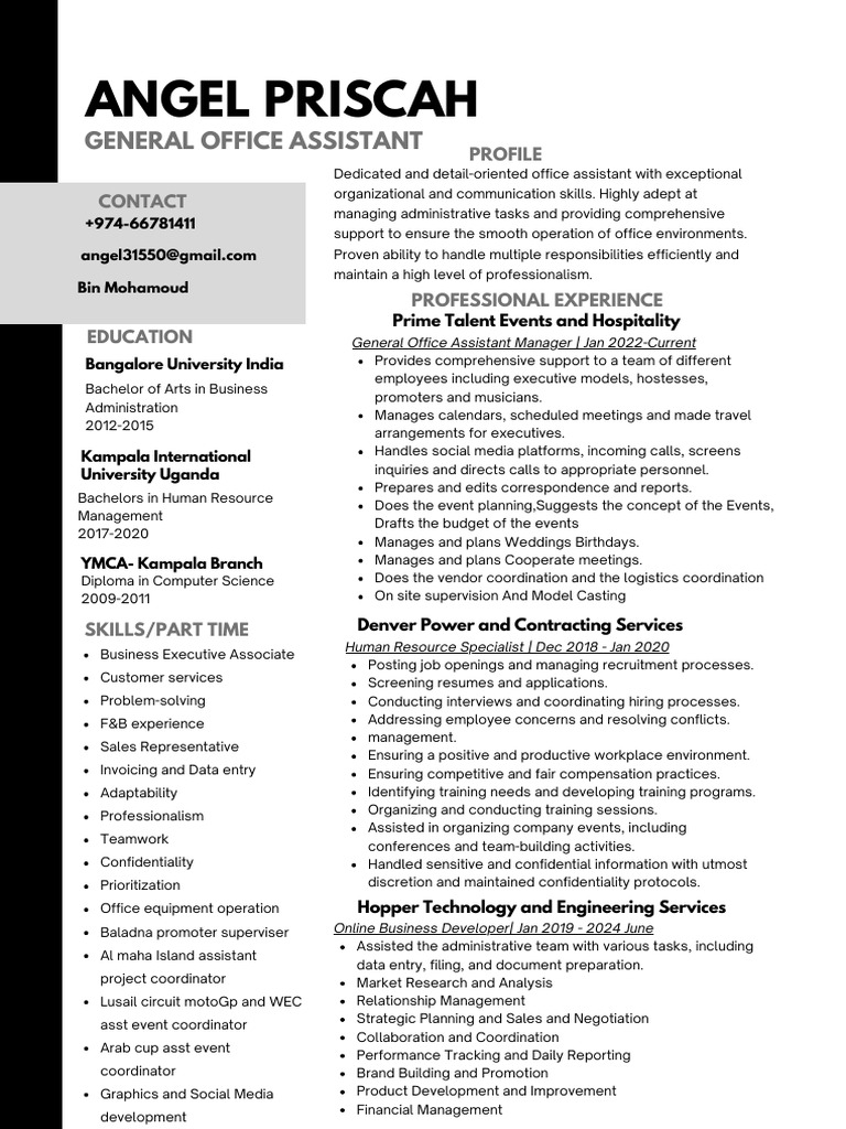 Resume ANGELPRISCAH | PDF
