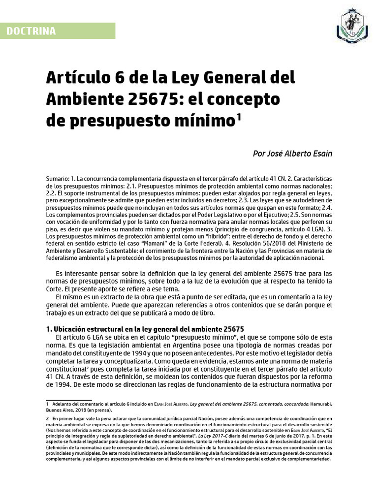 Esain - Art. 6 LGA | PDF