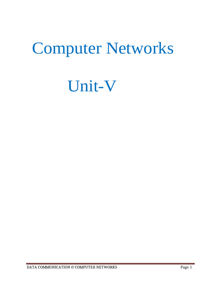 CN Unit 5 | PDF