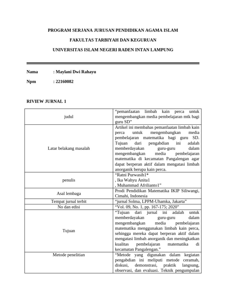Riview 2 Jurnal Done | PDF