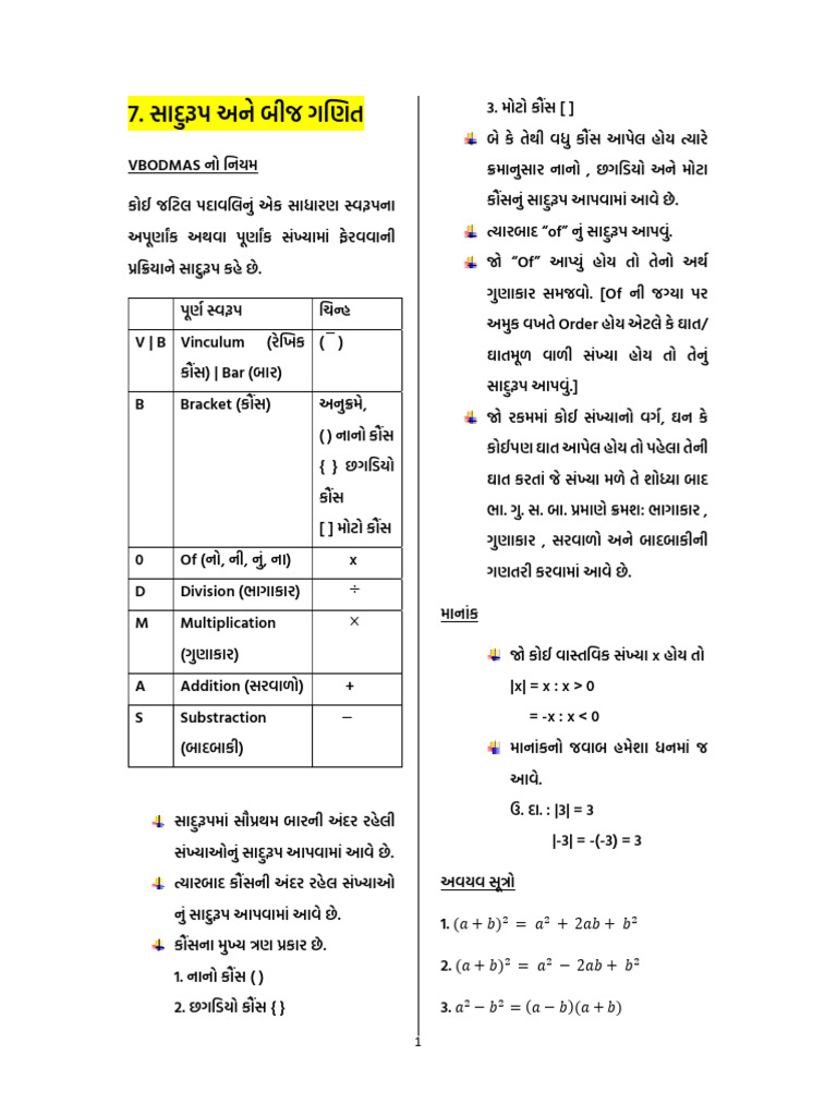 VBODMAS Rules and Simplification Techniques | PDF | Mathematics