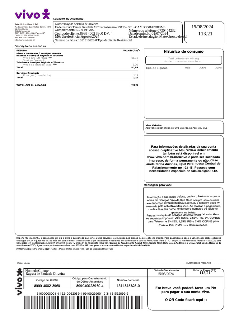 Sua - Conta - Vivo 2024 | PDF