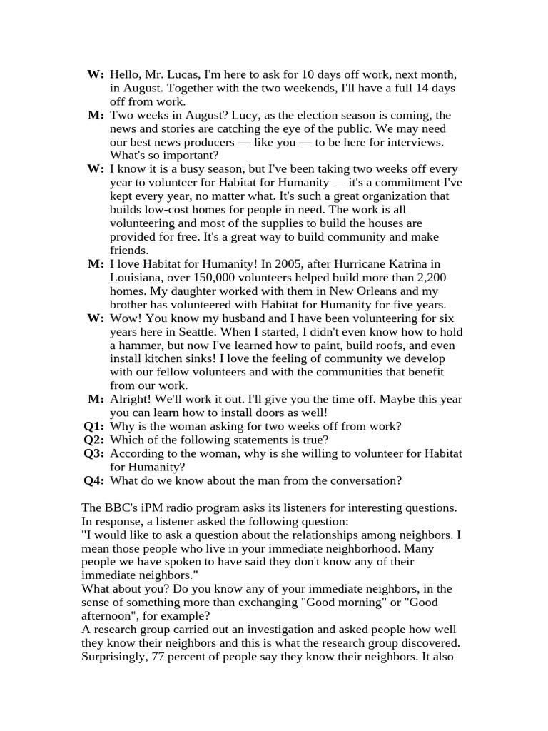 视听说Unit3 | PDF