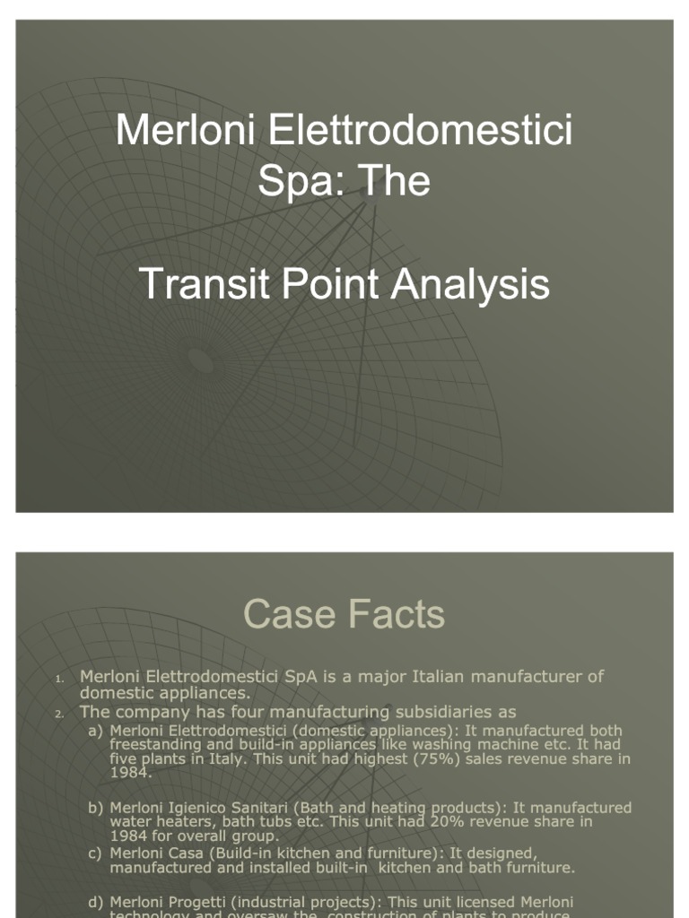 Merloni Progetti and Transit Point Logistics | PDF