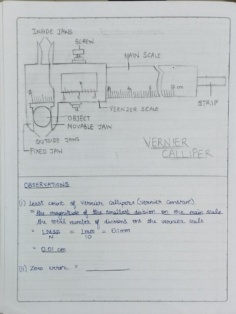 Experiment 1 - Vernier Callipers | PDF
