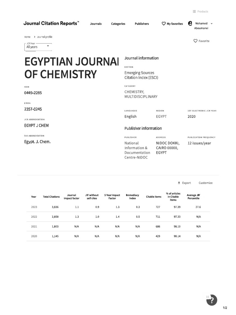 Egyptian Journal of Chemistry | PDF