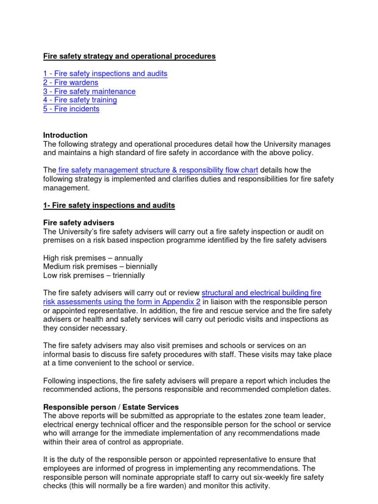 Fire Safety Strategy Pdf Fire Safety Firefighting