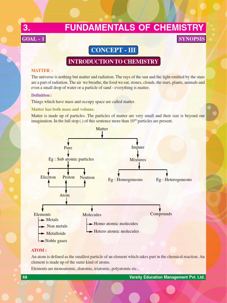 V Class Fundamentals of Chemistry | PDF