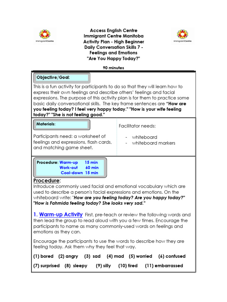 Dialogs Feelings-and-Emotions | PDF