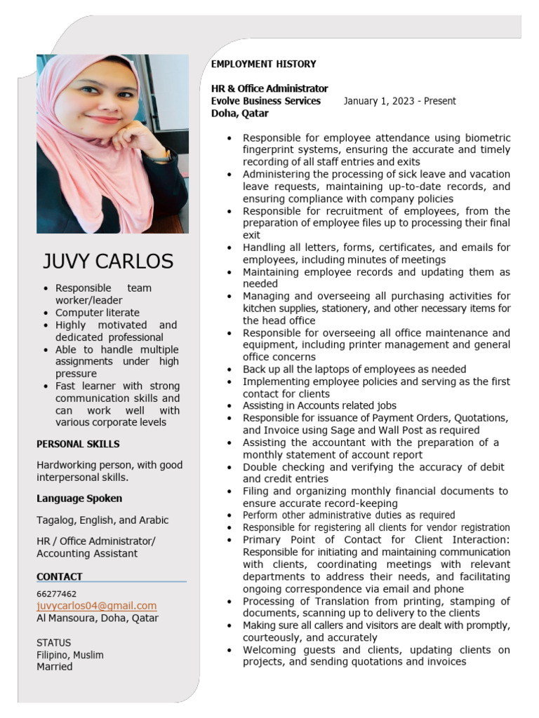 Resume Juvy Carlos | PDF