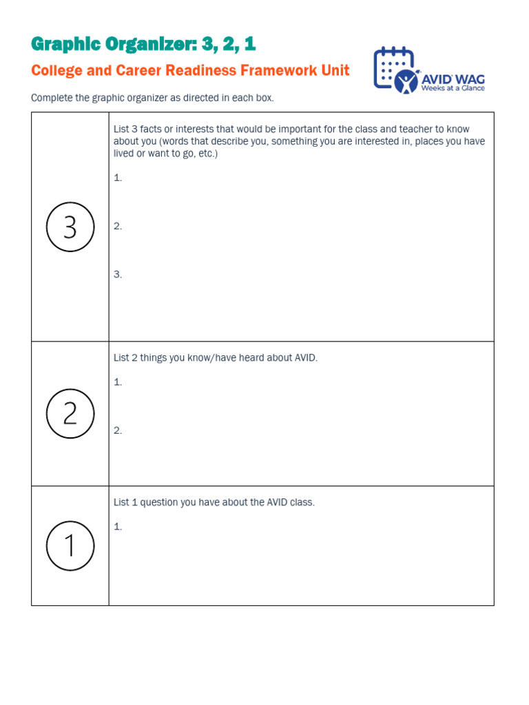 321 Graphic Organizer | PDF