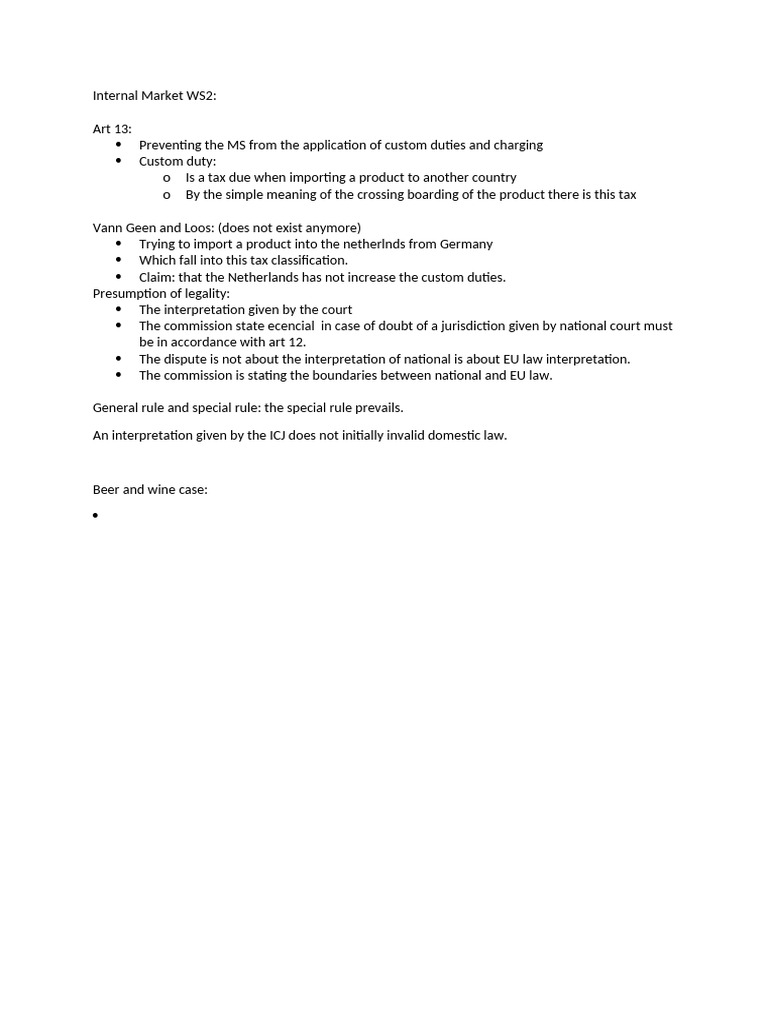 Internal Market WS2 | PDF