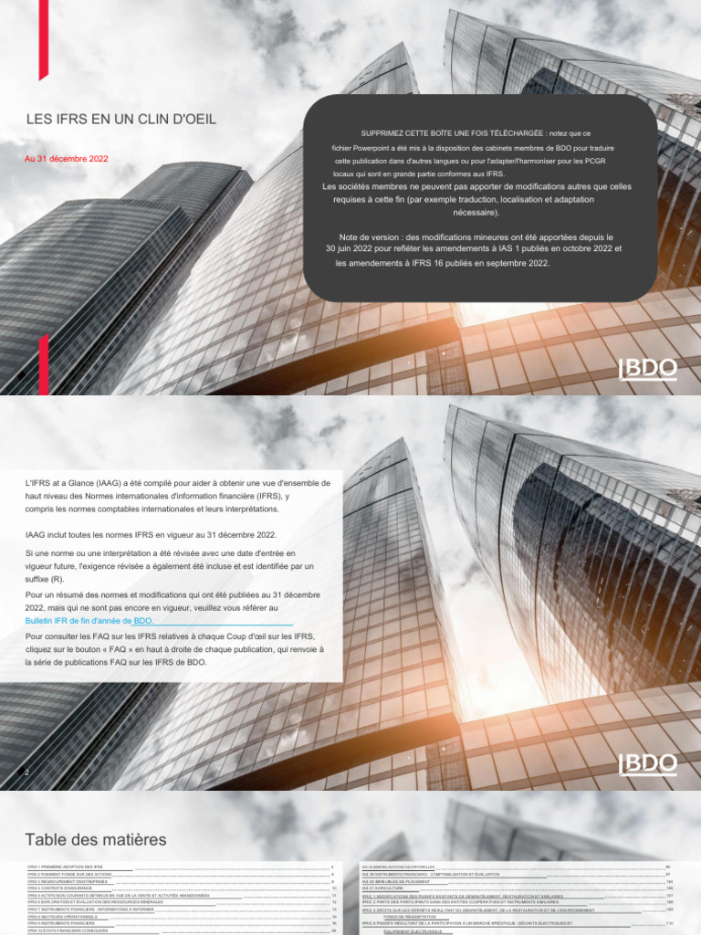 Bdo - Résumé Ifrs Fy 22 (FR) | PDF