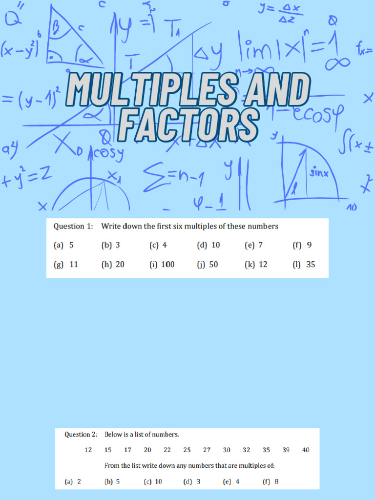 Multiples and Factors | PDF