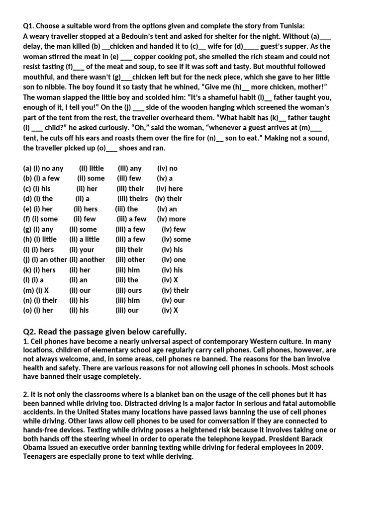 Revision Worksheet 2 9th Eng | PDF | Mobile Phones