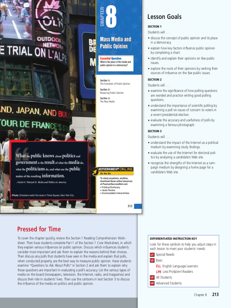 Chapter 8 Mass Media and Public Opinion Textbook | PDF | Public Opinion ...